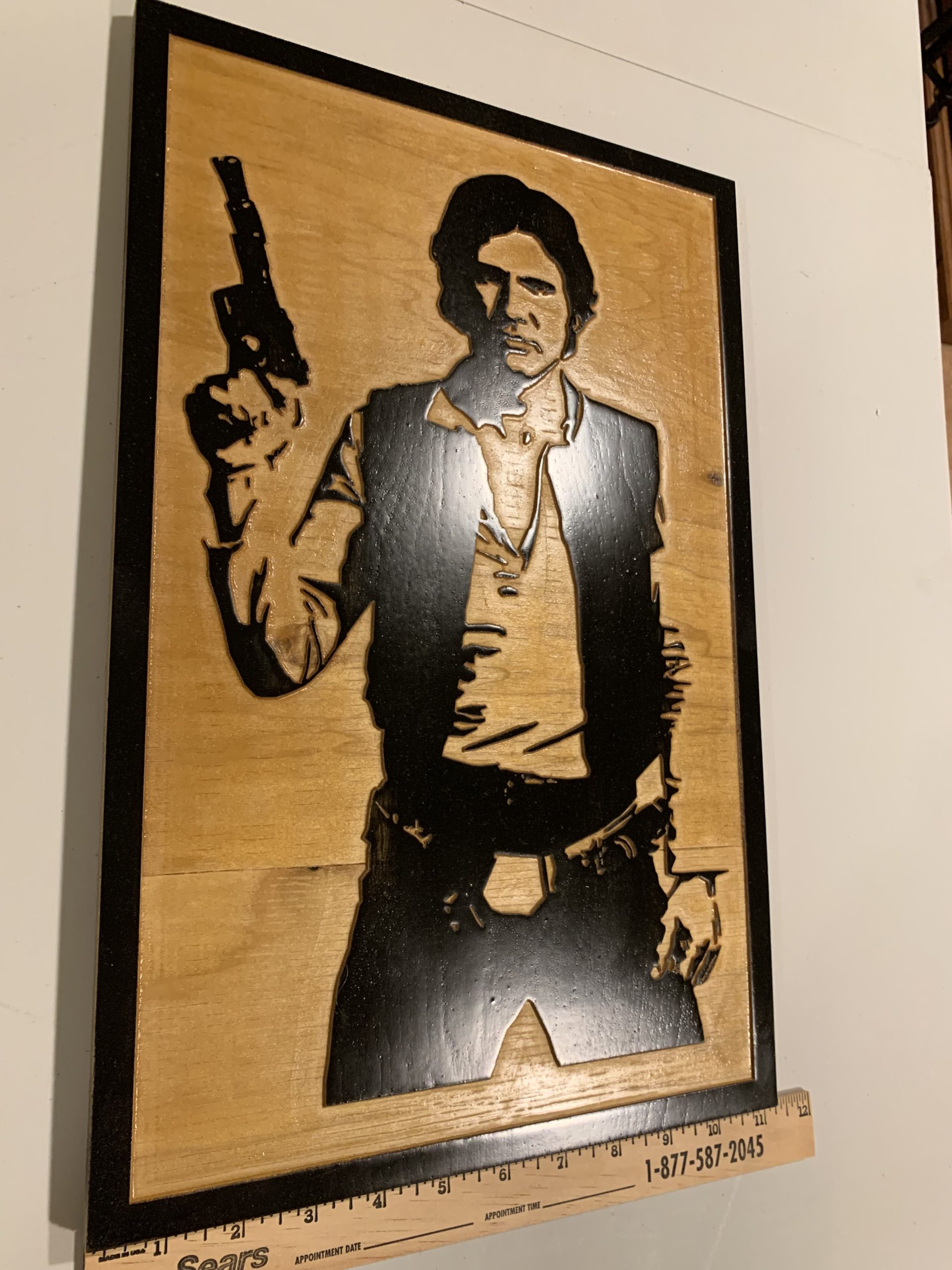 Han Solo Portrait – Carved Baltic birch ply wood, Star Wars, blaster ...